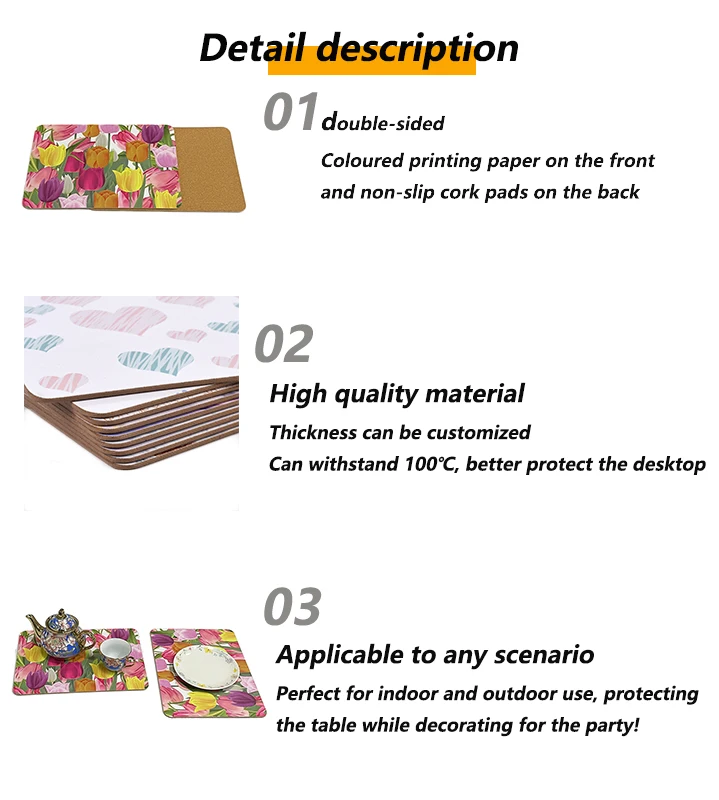 Custom Printed MDF Placemats - Eco-Friendly & Stylish
