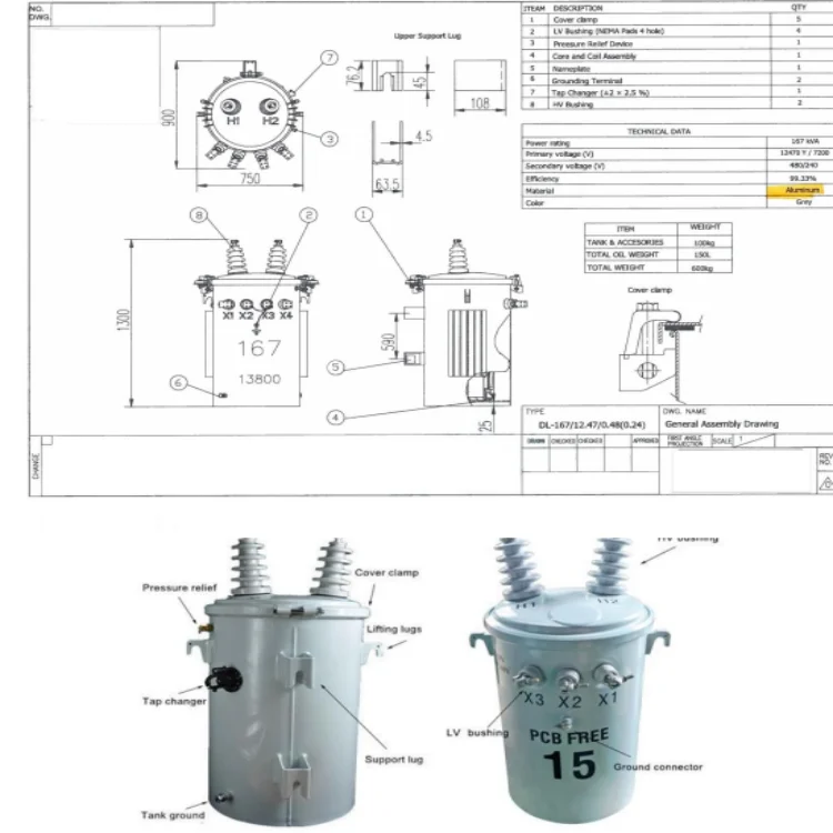 2 Phase Conventional Transformer 50kva 75kva 375kva 13.2kv 14.4kv ...