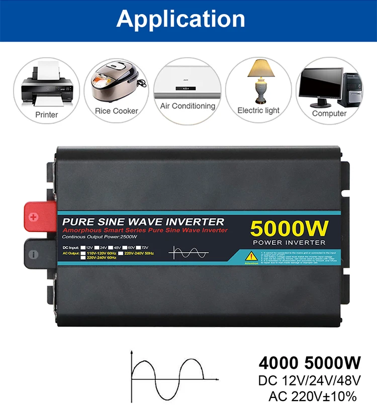 4000W 5000W DC/AC Inverters - Pure Sine Wave Power Solutions