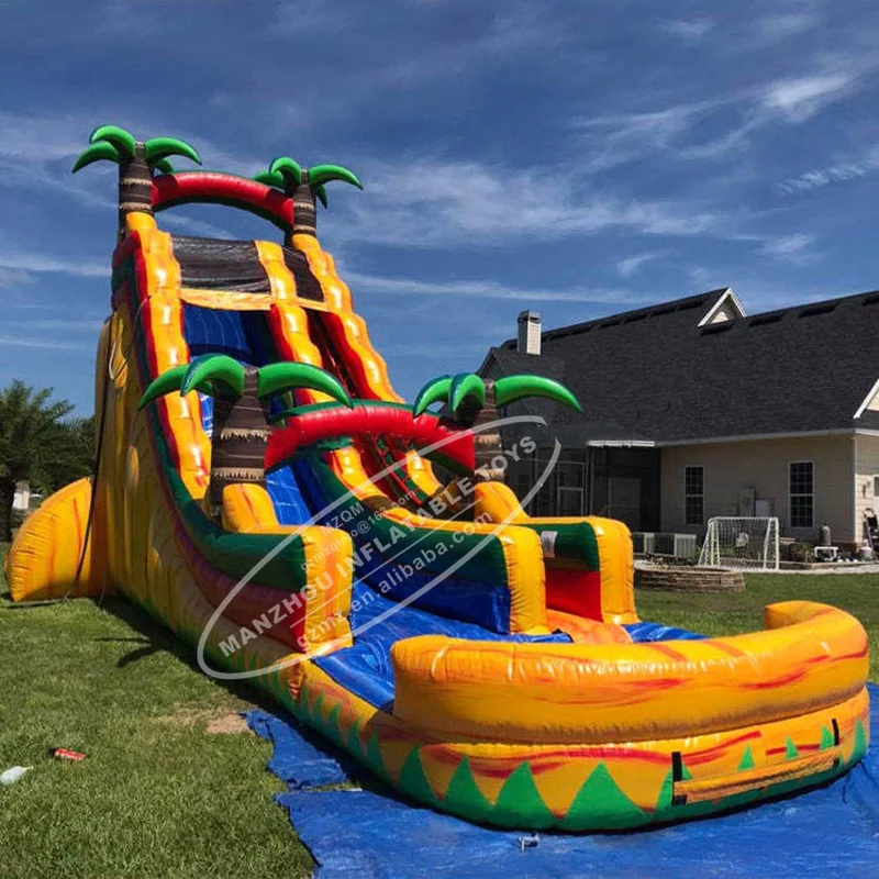 20 ft tropical wave inflatable water slide waterslide with pool ...