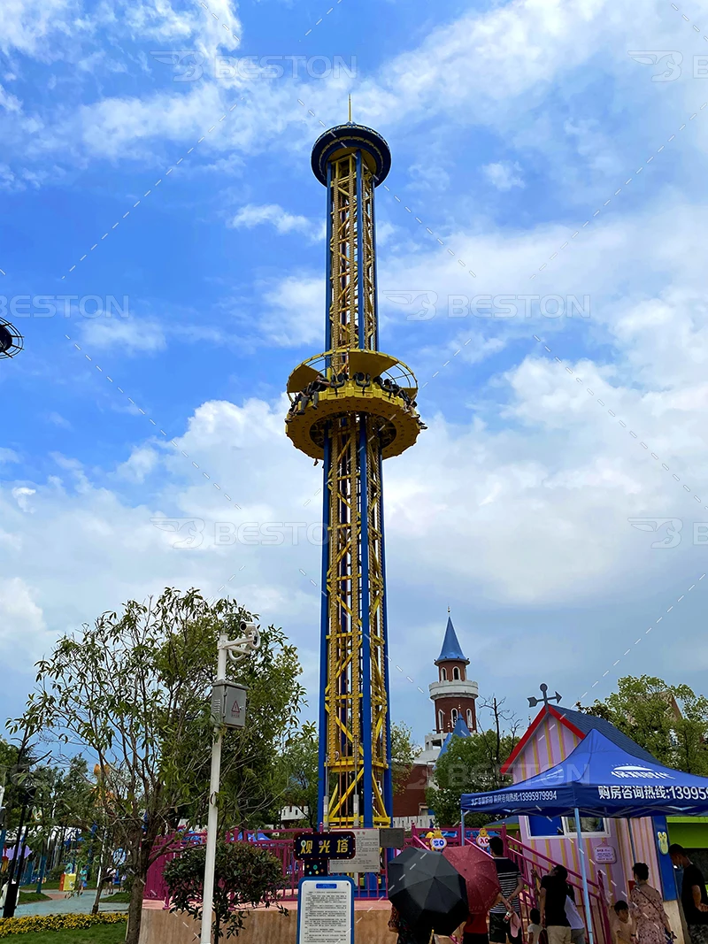 Thrilling Rides - Kiddie Fairground Electric Flying Drop Tower Rides