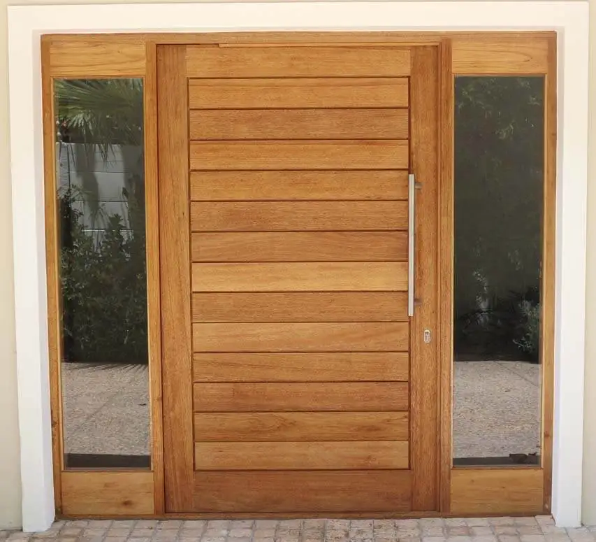 Vertical Line Design Oak Wood Pivot Doors Modern Entry Wooden Door ...
