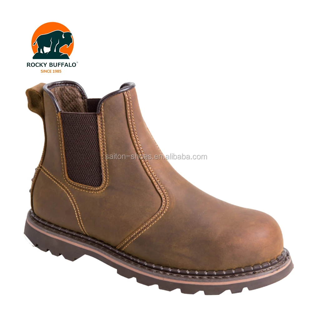 Rocky Buffalo Genuine Nubuck Leather Industrial Safety Shoes Slip On ...