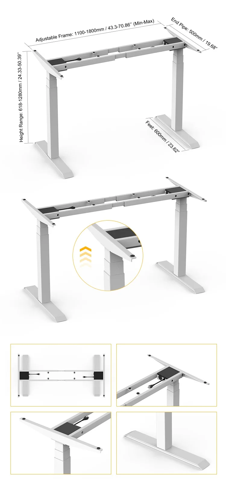 ZGO Professional Game Desk Electric Height Adjustable Electric Lift ...