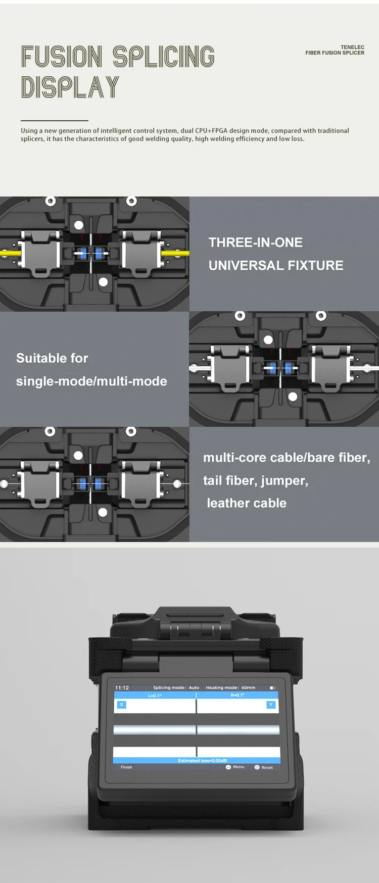 High Quality TX-10S FTTH Optical Fiber Fusion Splicer with fiber kit ...
