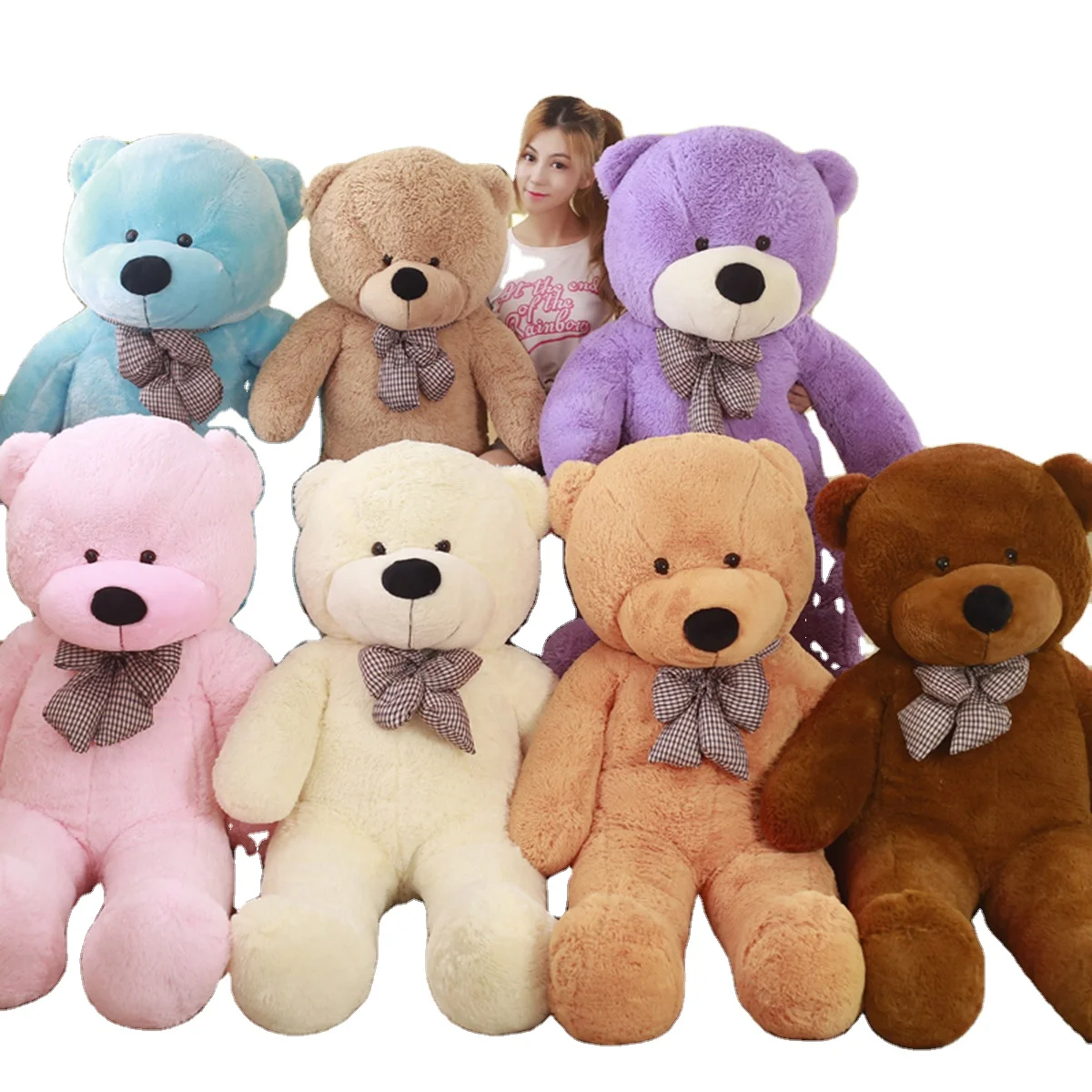 Large Multi Colors Bear Custom Peluches Stuffed Animal Toys Ted-dy Bear ...