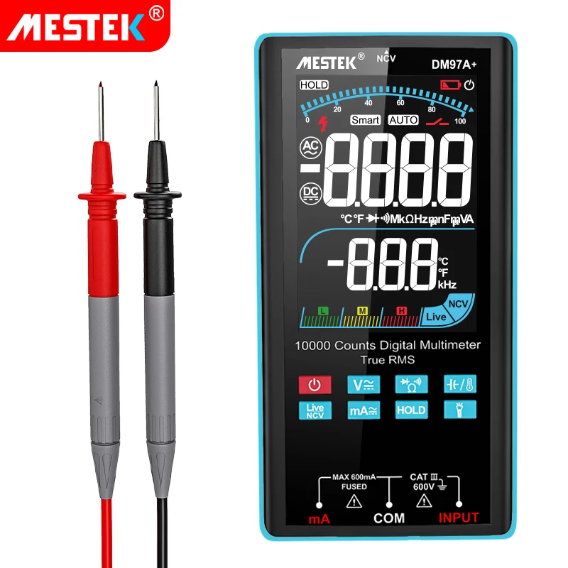 Mestek Digital Multi Meter Temperature Measure 9999 Counts Ac Dc ...