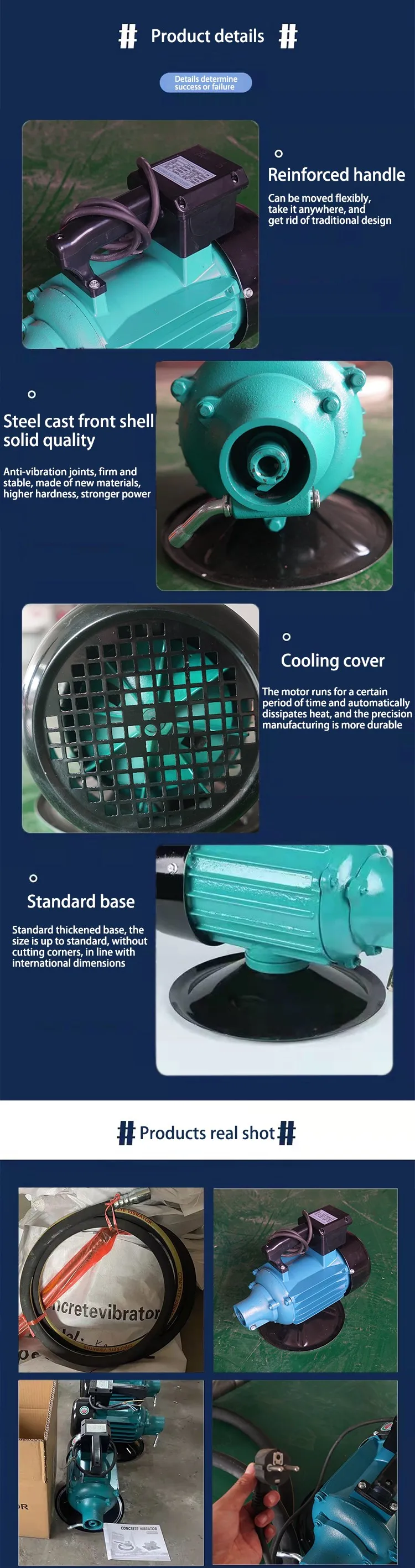 ZN25 ZN35 ZN50 ZN70 Portable Electric 1500W Motor Concrete Vibrator for ...