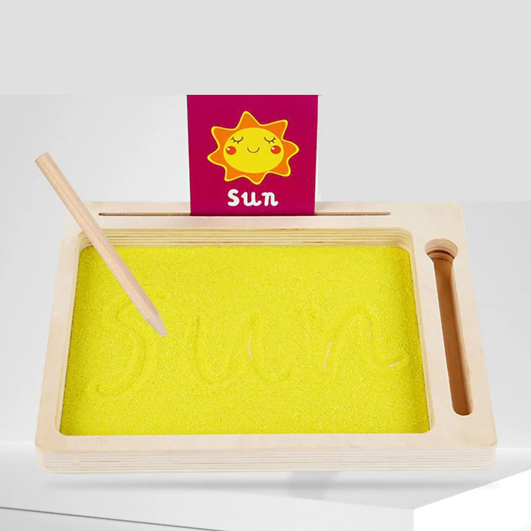 Montessori Wooden Sand Scraping Box - Educational Toy