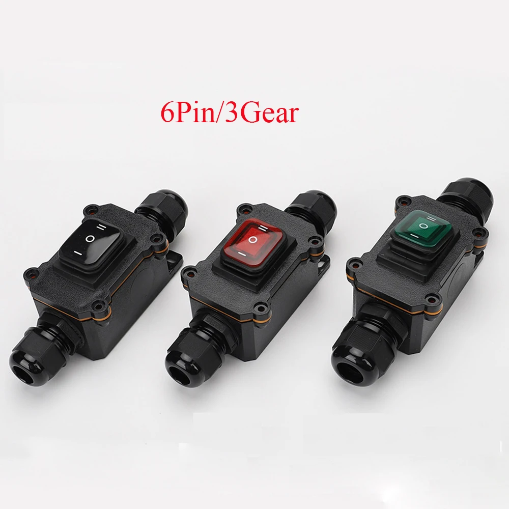 Outdoor Inline Cord Switch 16a 250v 20a 125v Ac Waterproof Inline Rocker Switch With Red Light 4