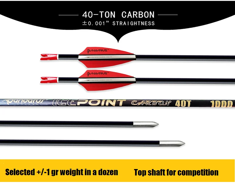 Pandarus Icepoint ID0.125" 40ton Carbon Arrow Shaft for Archery