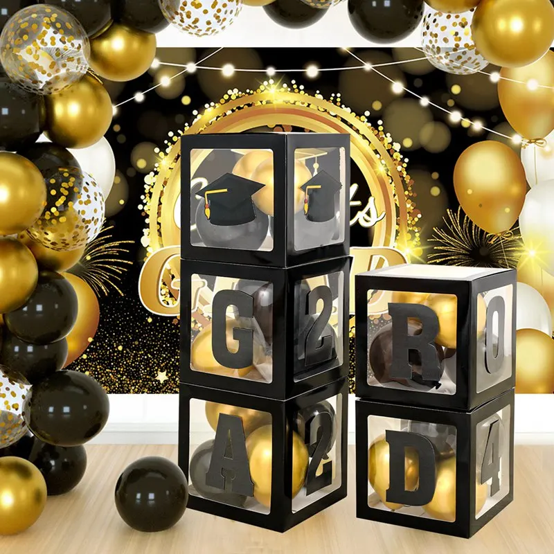 2024 Graduation Balloon Boxes With Grad Letter Grad Party Balloon Box ...