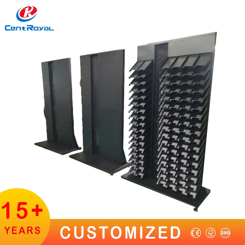 Modern Custom Metal Sample Shelf Tower Quartz Display Rack Quartz ...