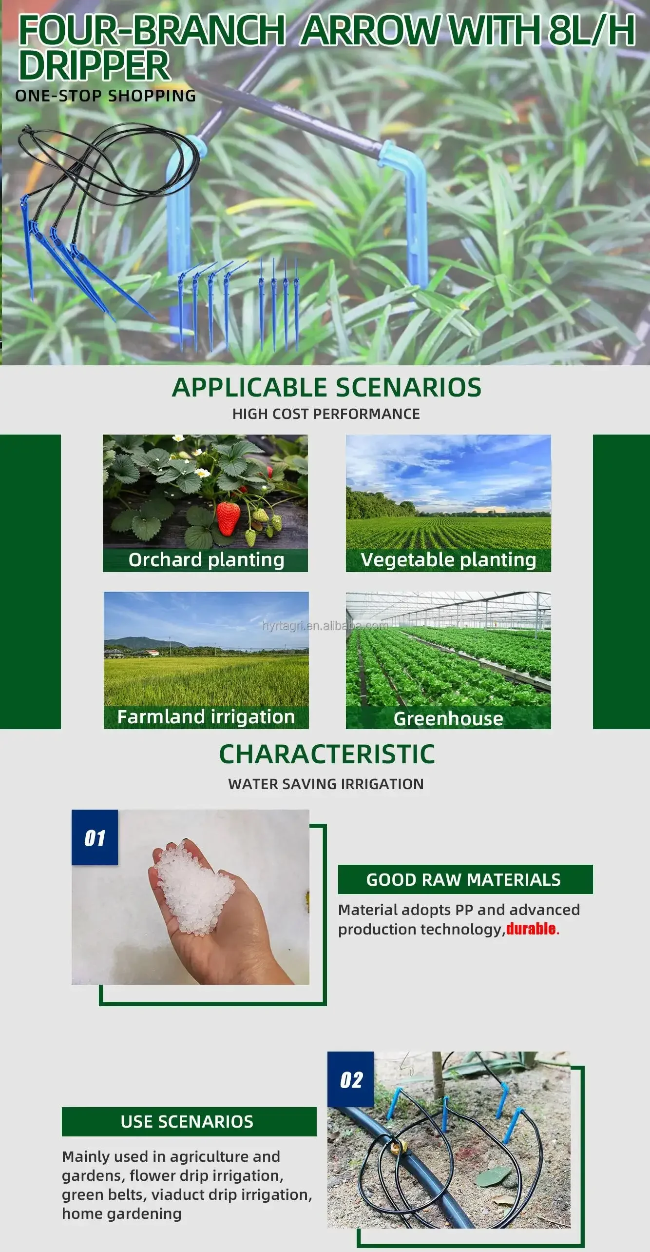 4 Way Drip Irrigation Arrow 4L 8L Straight Bent Arrow Dripper for ...