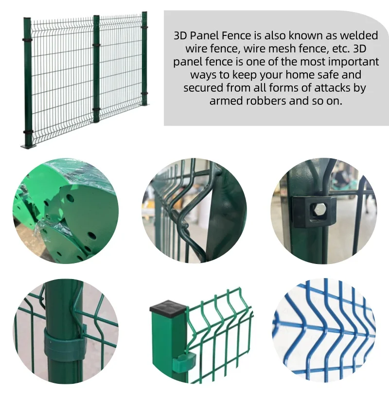 Curved 3D Wire Mesh Fence Panel Set Galvanized 3D Fence for Garden ...