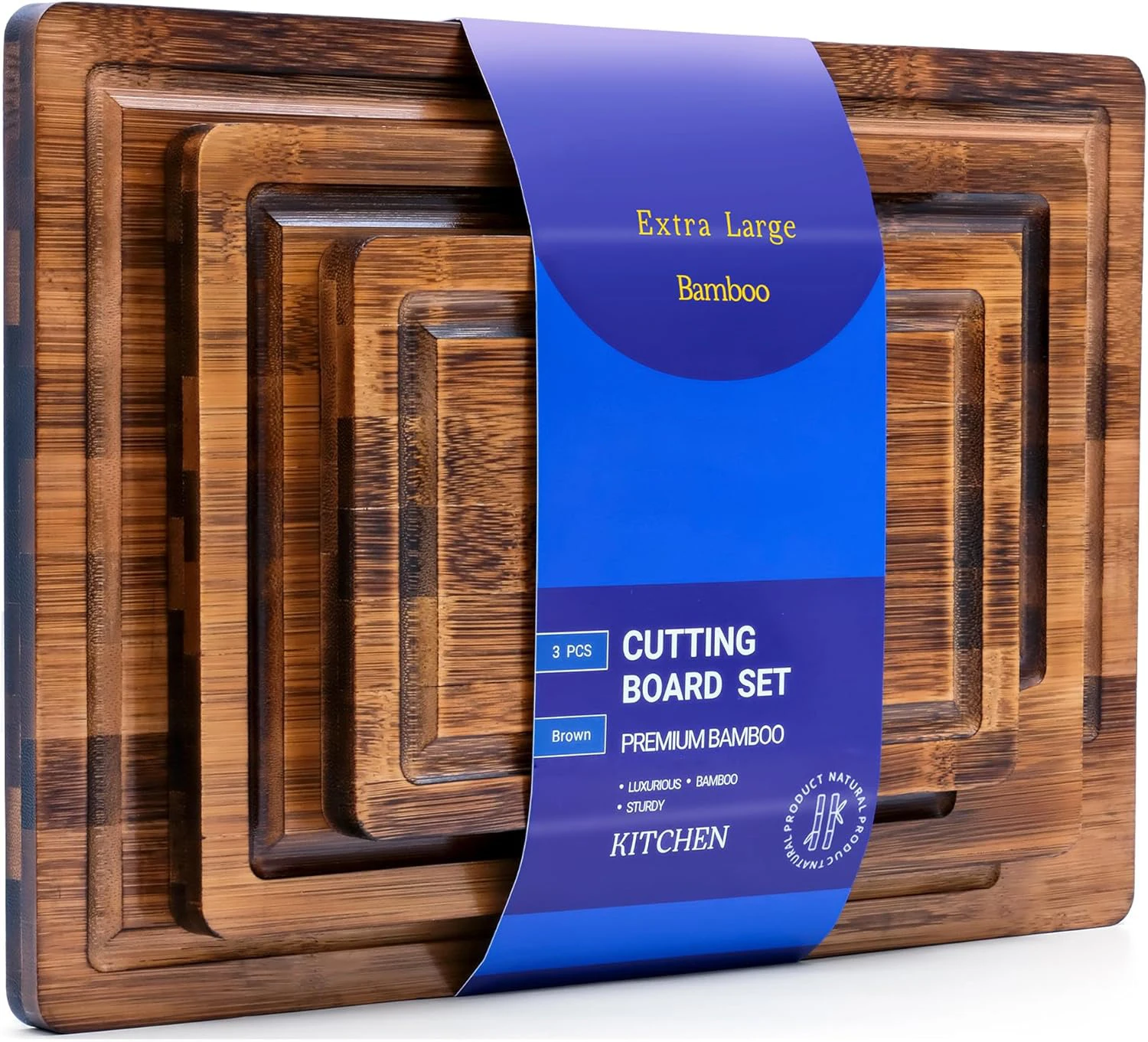 Extra Large Bamboo Cutting Board - Durable, Eco-Friendly Wooden Carving ...