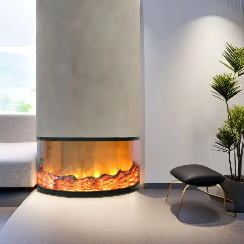 Cylindrical Fireplace 500mm Diameter Circular 2d Led Light Electronic ...