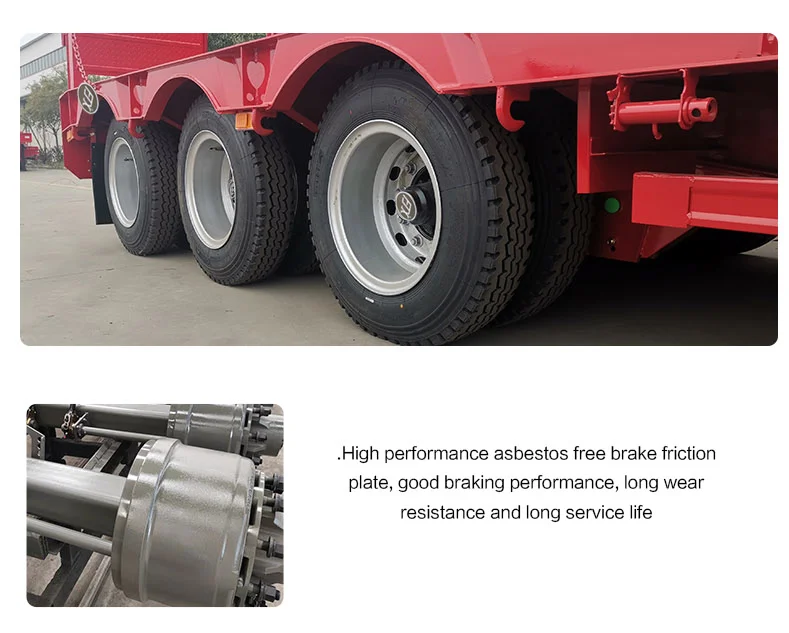 Hydraulic Ladder Low Loader 3 Axle 80 Ton Lowbed Semi Trailer With ...