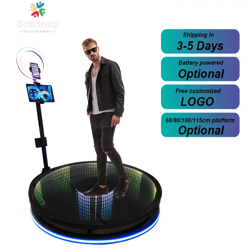 360 Degre Portable Photo Booth Fill Light Machine Camera Ipad Selfie ...