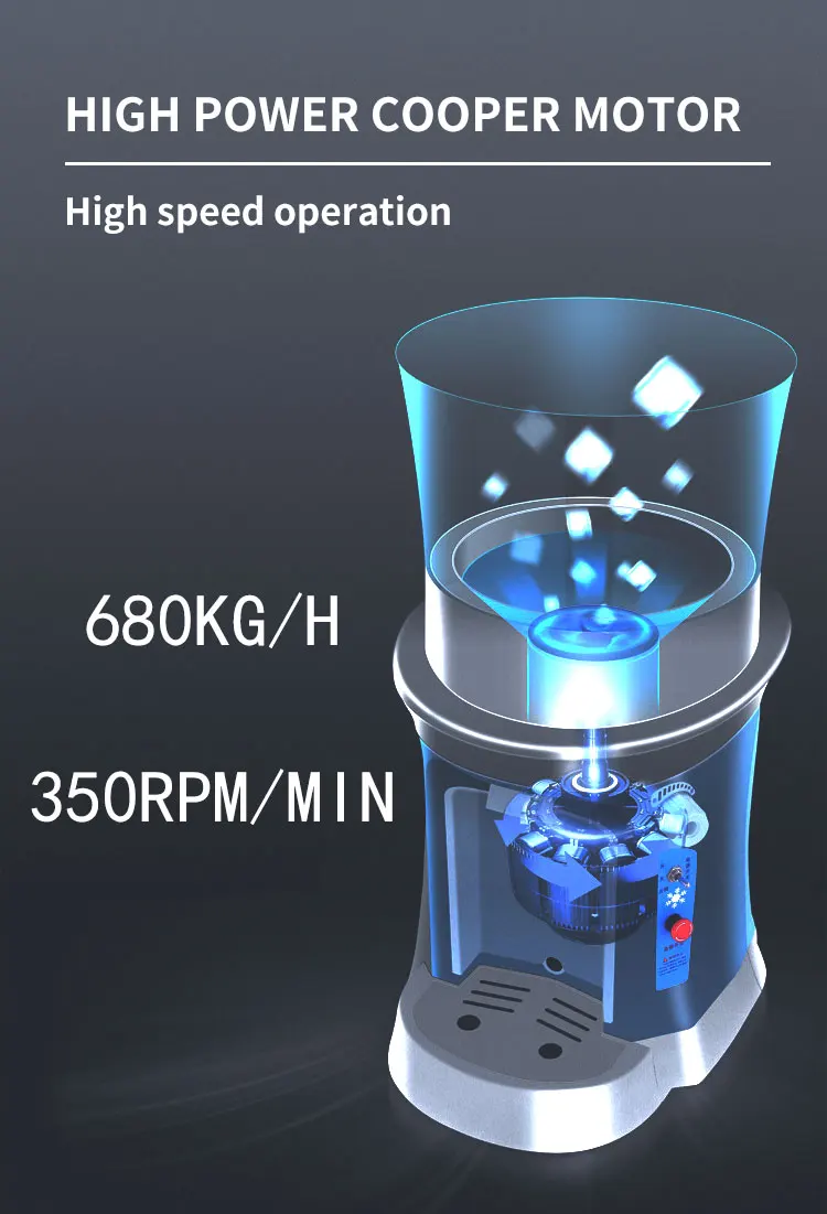 Electric Snowie Big Commercial Cylinder Block Ice Cube Crusher Shaving ...