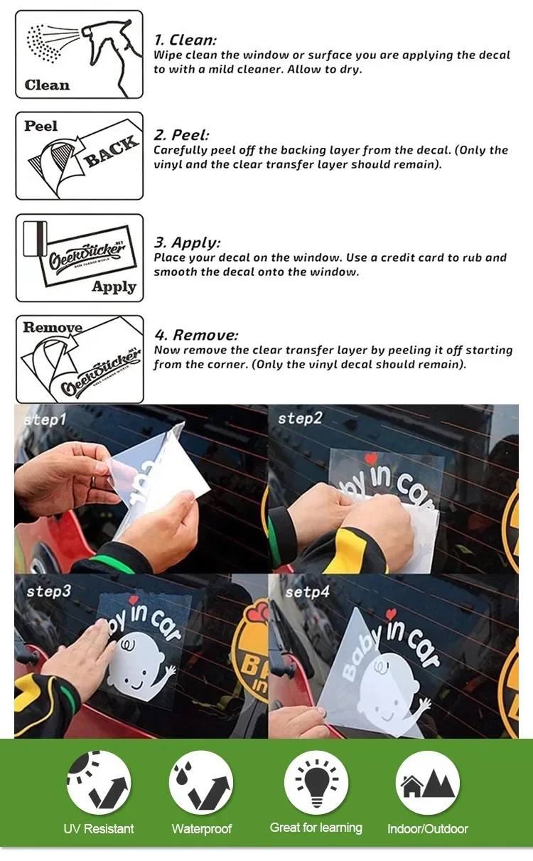 Waterproof Uv Resistance Vehicle Transfer Amine Car Decals Custom Vinyl ...