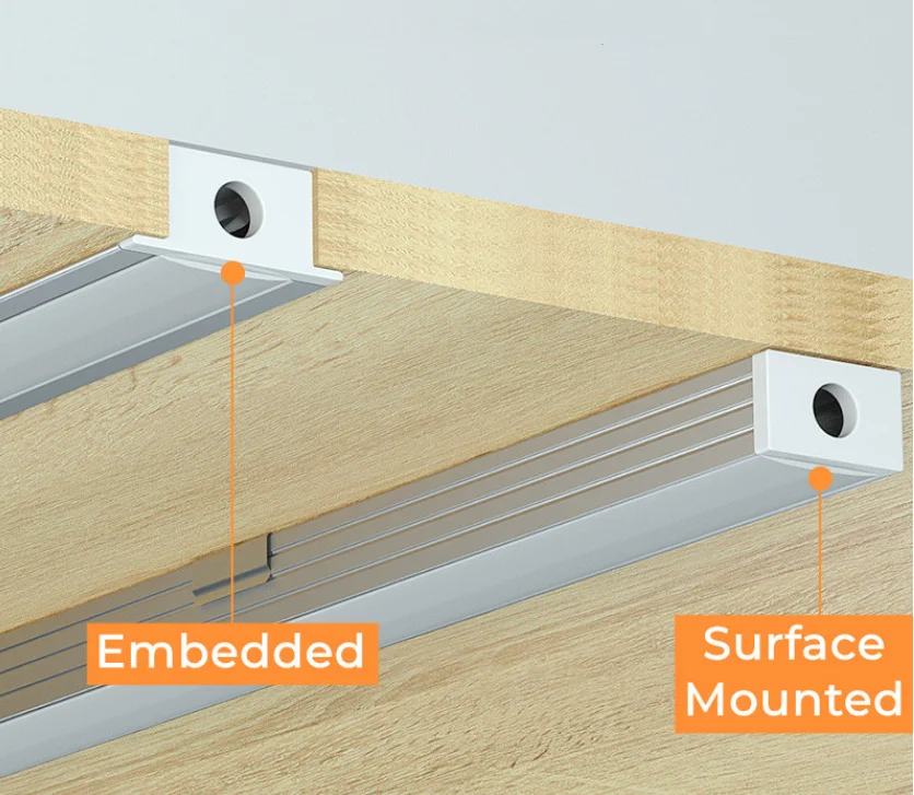 Customized Length Led Diffuser Channel Recessed Mounted Aluminium ...
