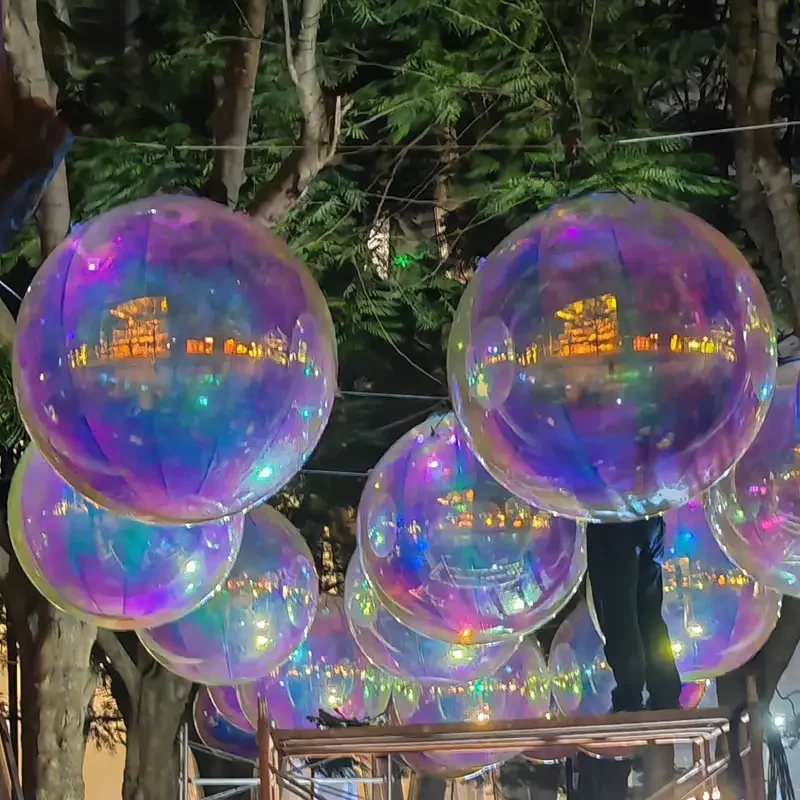 Giant Hanging Inflatable PVC Disco Mirror Ball - Iridescent