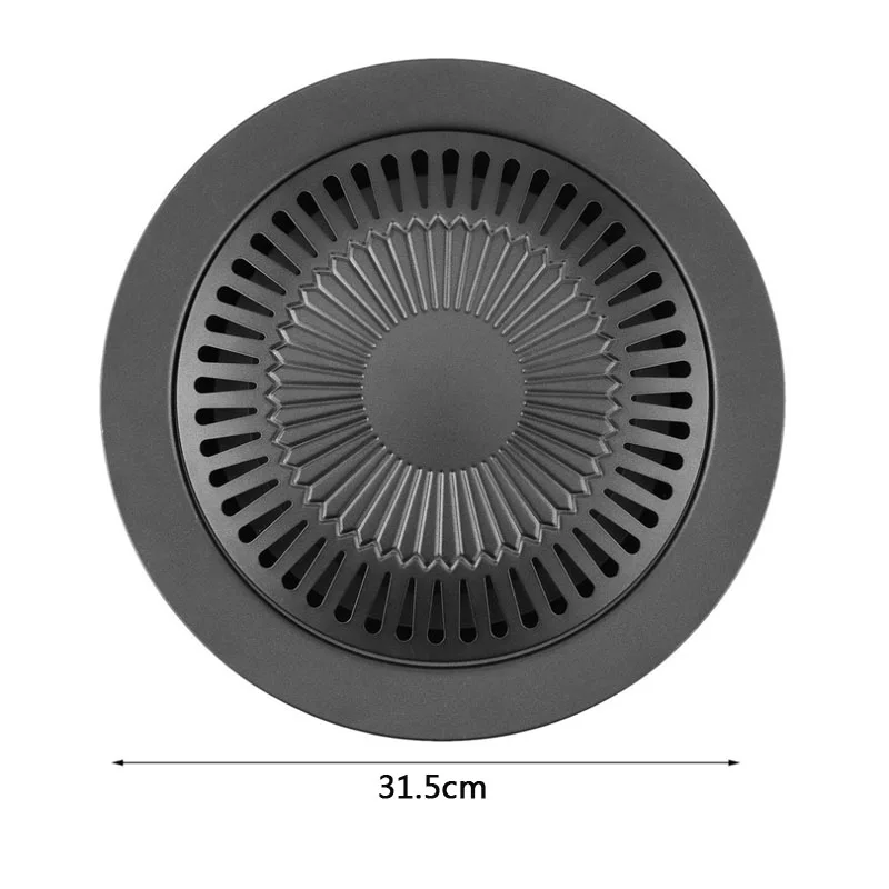 12 Inch Nonstick Korean BBQ Grill Tray Metal Surface Smokeless Barbecue ...