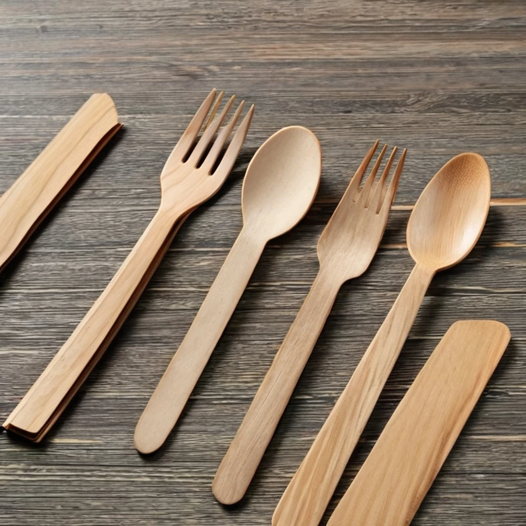 Disposable Edible Wooden Takeaway Cutlery Birchwood Compostable ...
