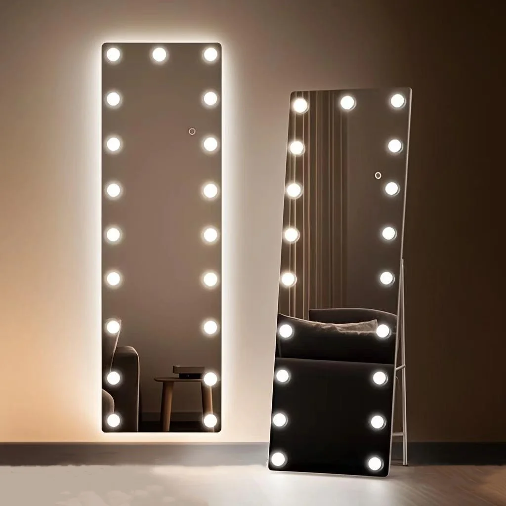 Home Framed Full Length Body Led Mirror Floor Large Wall Mounted ...