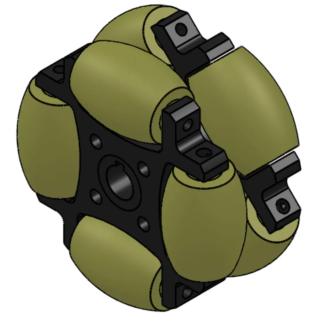 152mm Heavy Duty Industrial Mecanum Omni Wheels - 100kg Load Capacity