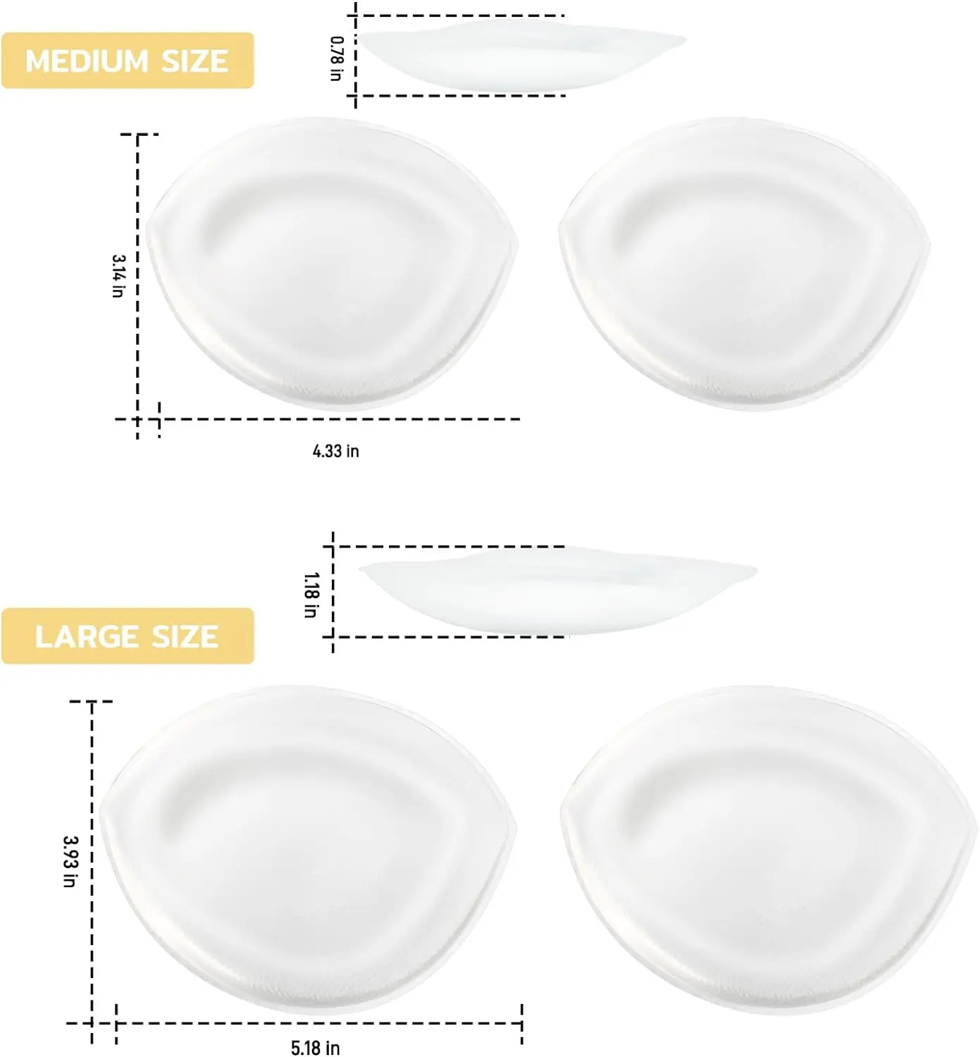 Silicone Transparent Push up Breast Inserts - Enhance Cleavage