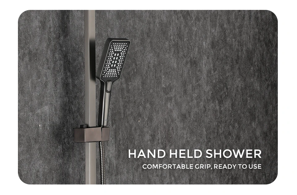 Modern Shower System Gun Gray Shower Set with Cold and Hot Water ...