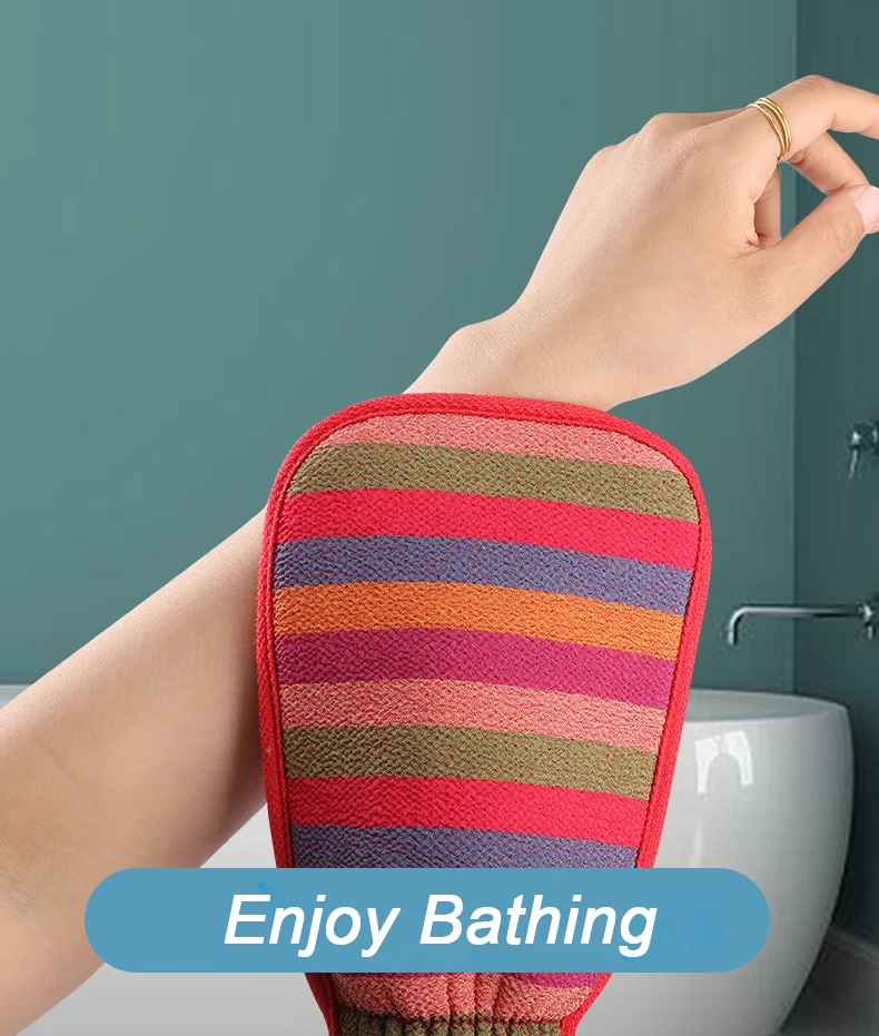 Oem Strip Design Exfoliating Bath Glove Adult Bathing Sponge Gloves ...