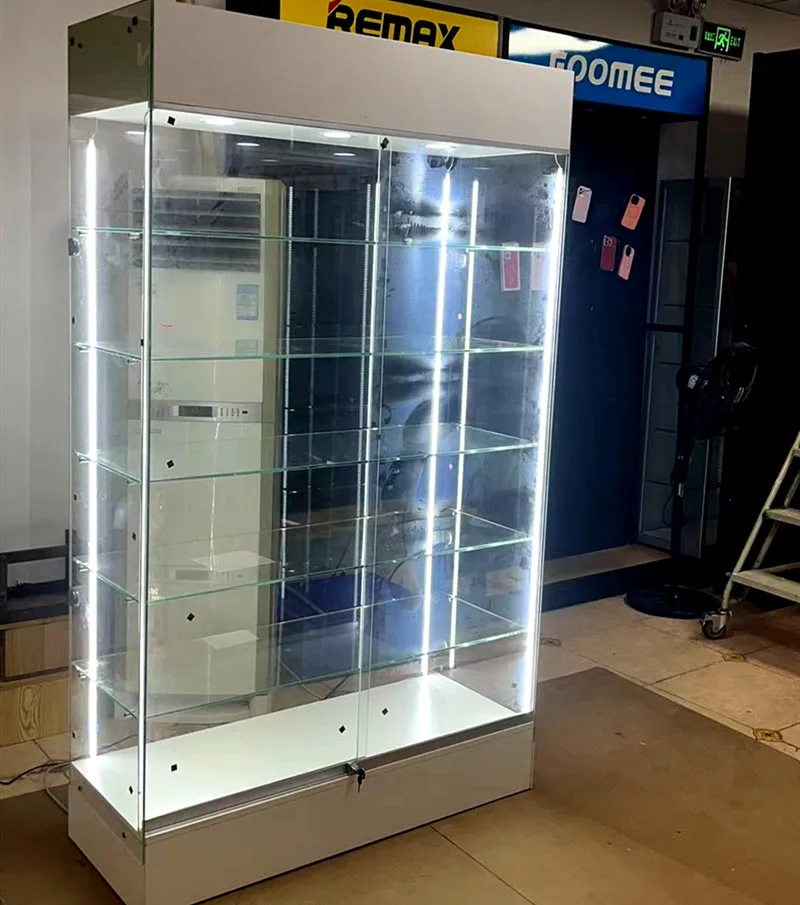 Hot Sale Frameless Glass Display Showcase Tempered Glass Shop Display ...