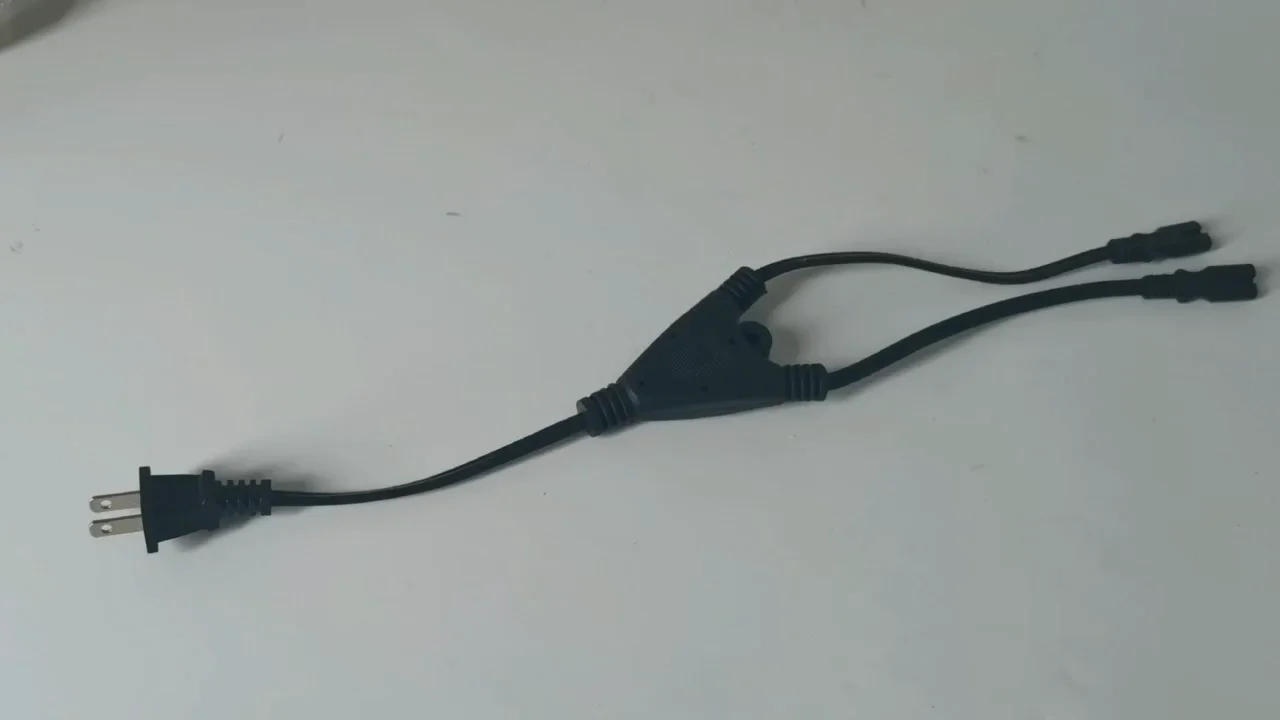 Us Plug Usa Ac 2 Pin America Braided Laptop Computer Power Cable Iec C7 ...