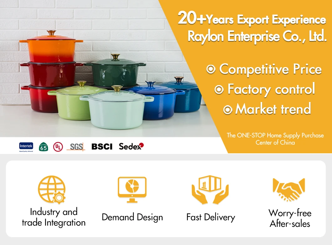 Wholesale Custom Non-Stick Enamel Cast Iron Cookware Set