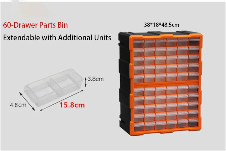 Multifunctional Small Parts Organizer 40 Drawer Stackable Storage Box ...