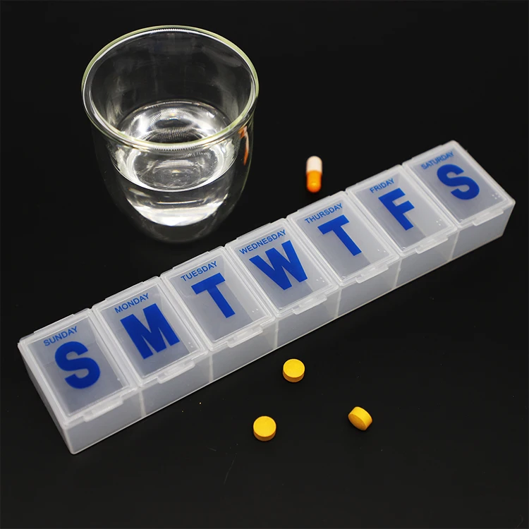 Custom Plastic clear Medicine 7days Easy Open Compartments Travel Pill ...