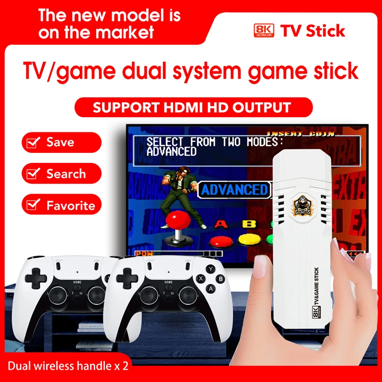 2023 M8 K8 Pro Game Console - 4K Android TV Stick with 40000 Games