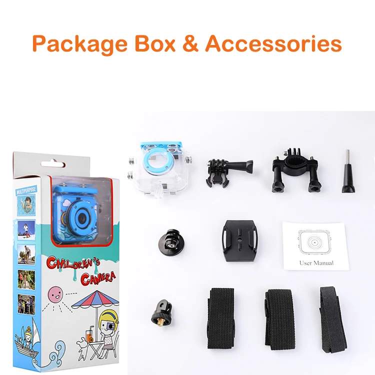 Children Cartoon Camera 30m Waterproof 2.0 Screen Hd Sports Camcorder ...