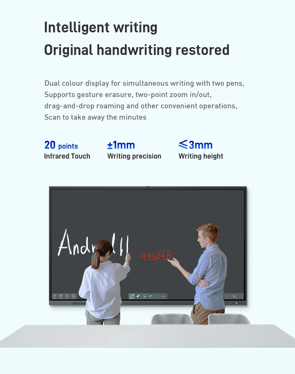 Professional Custom Large Size 100 Inch Interactive Whiteboard Dual ...