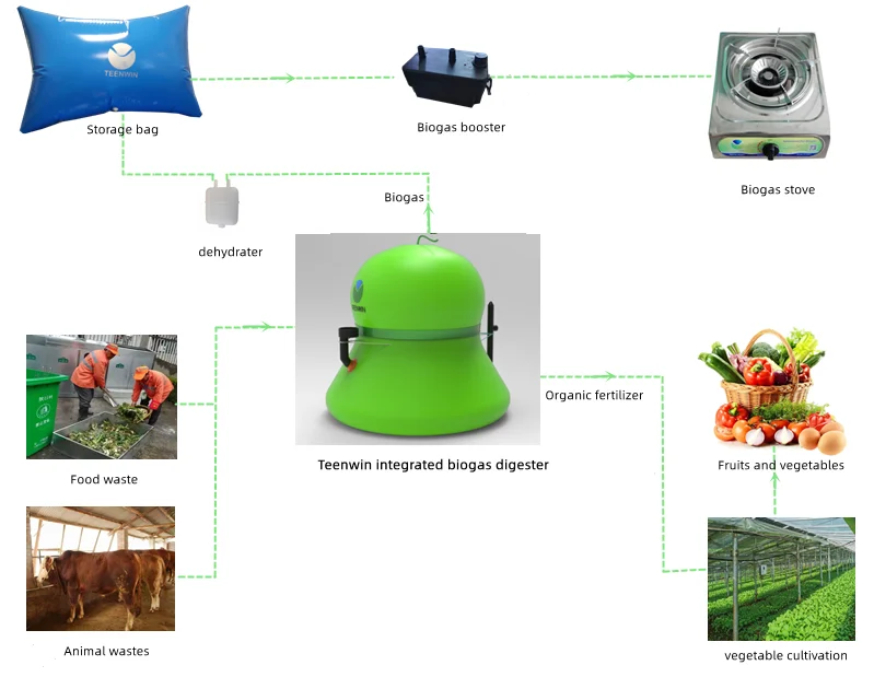 Family Size Biogas Plant Digester Biogas - Cooking Fuel