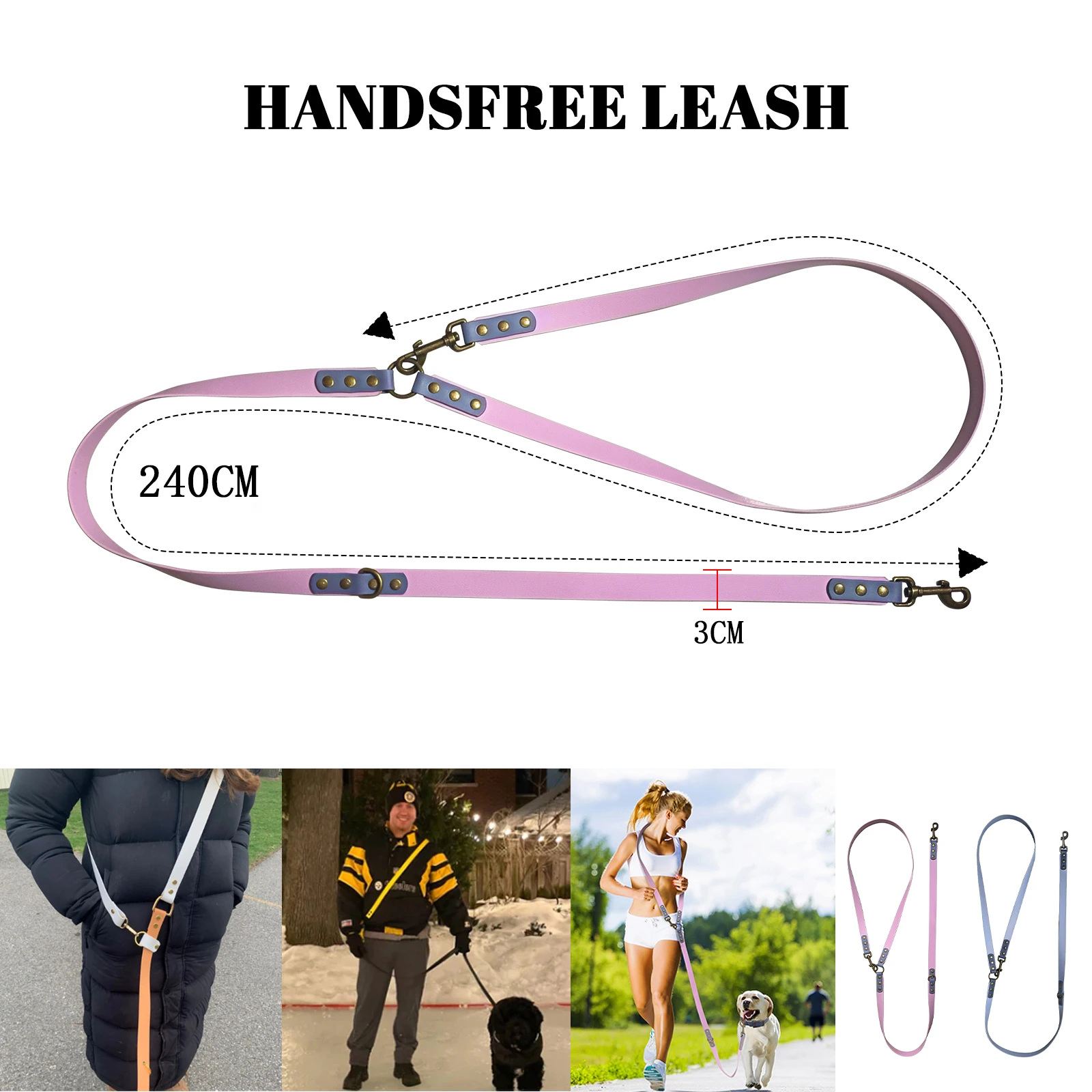 Custom Eco-friendly Handsfree Leash Pvc Pet Dog Leash Multi Stage ...
