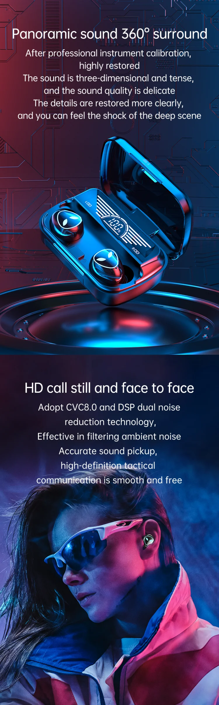 M20 Wireless Headphones - Gaming TWS Earbuds with Power Bank