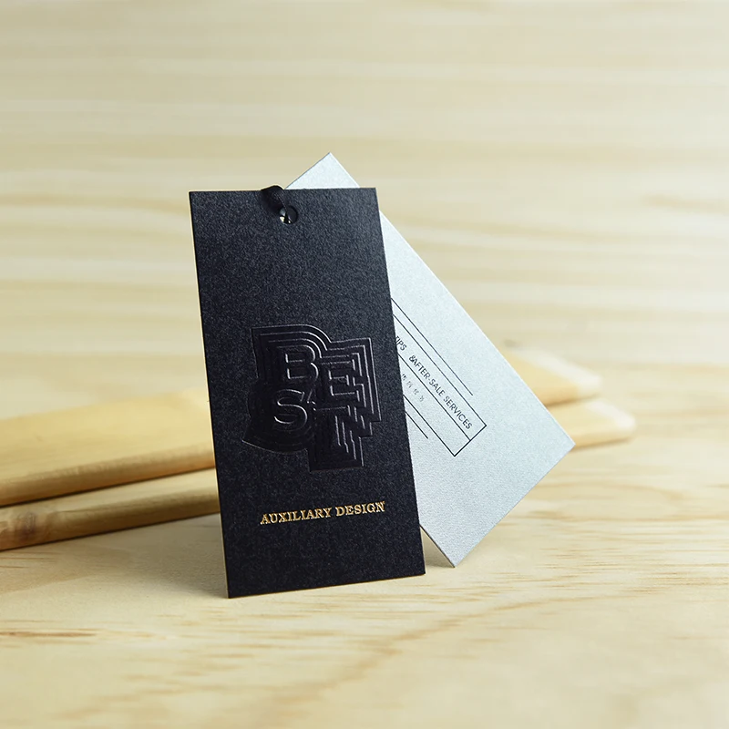 Luxury Recycled Garment Labels Embossed Custom Printing Hang Tags ...
