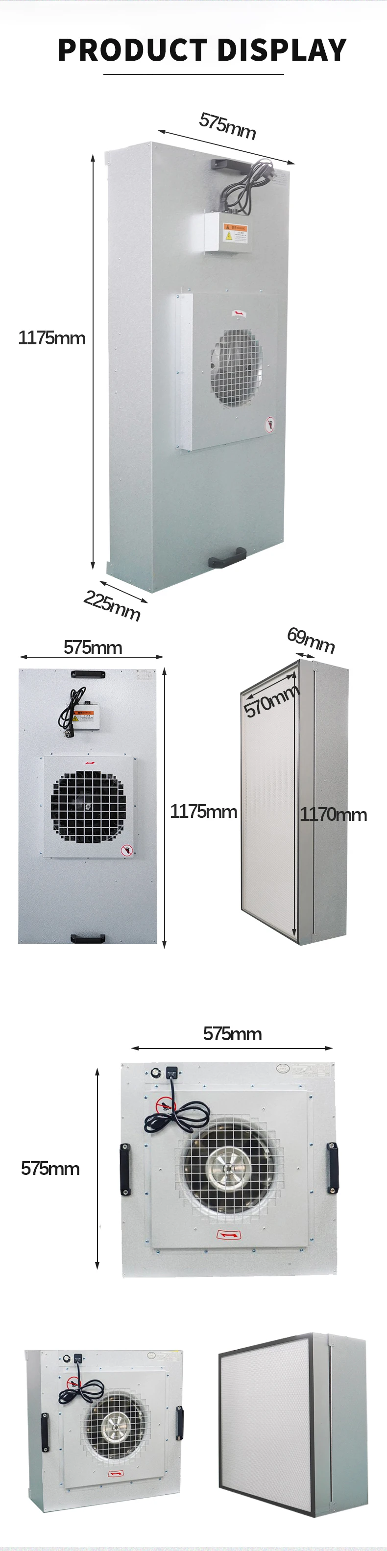 Variable Speed Ffu H14 Laminar Flow Hood Hepa Fan Filter Unit FFU