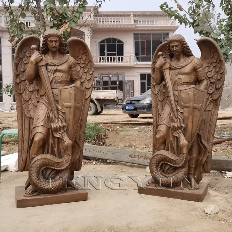 Famous Copper Male Angel Statue - Saint Michael the Archangel