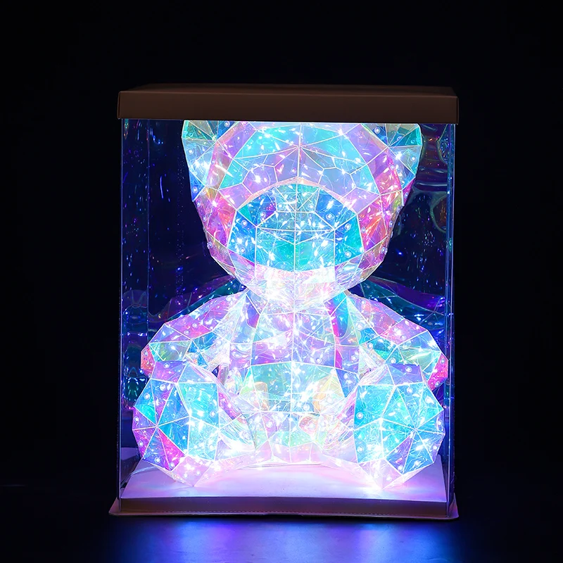 Holographic Bear Artificial Handmade Led Luminous Cartoon Cute Glowing ...