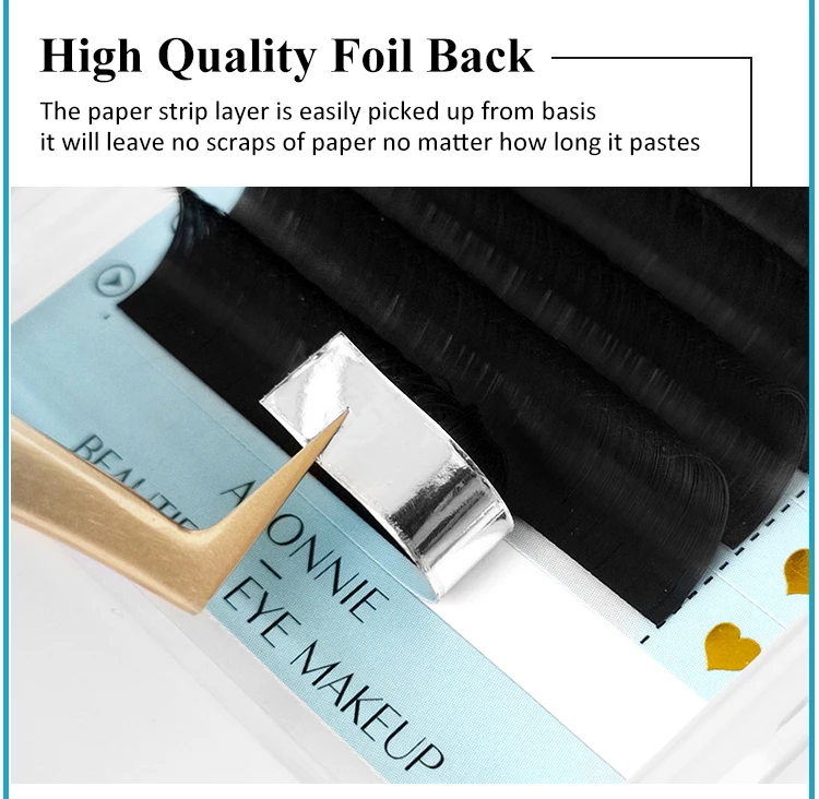 Private Label Individual Eyelash Extension Supplies 0.03 05 Dark Matte Cashmere Lash Trays Matte ...